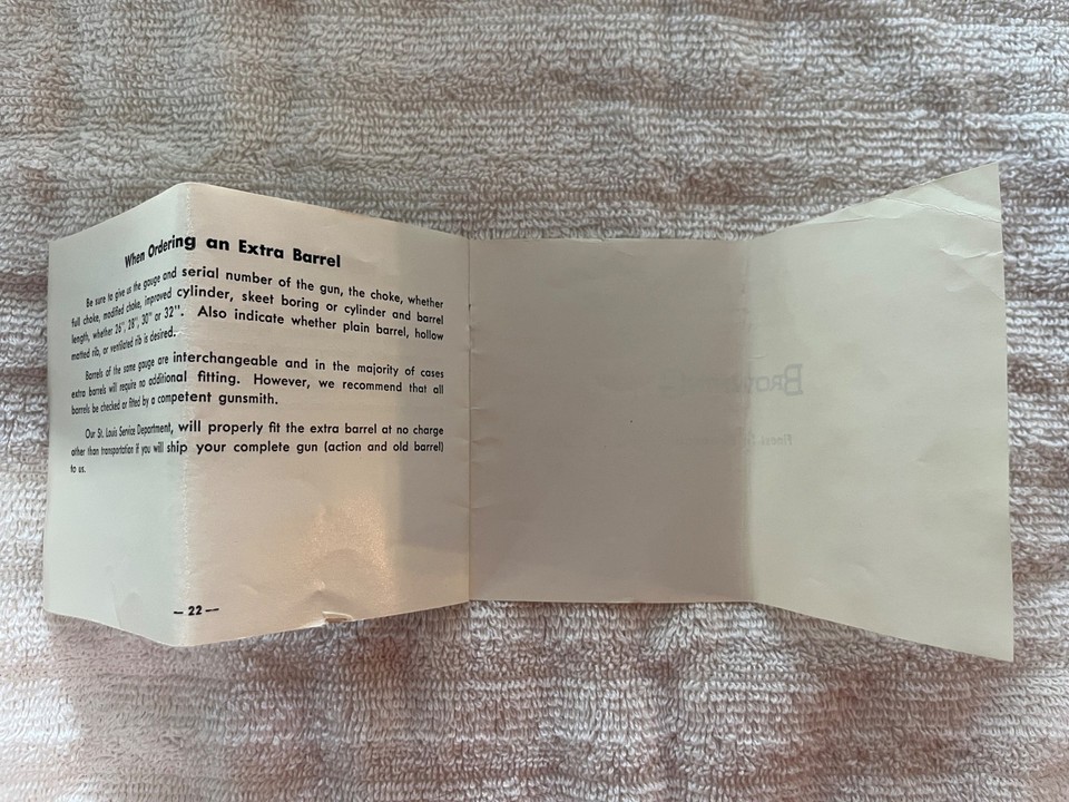 Browning Automatic Shotgun 12 & 16 Gauge Instructions w/Envelope ...