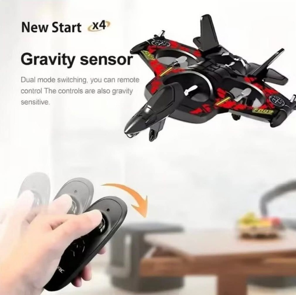 RC Flying Drone Jet with Remote Control, Rechargeable Battery, Spare ...