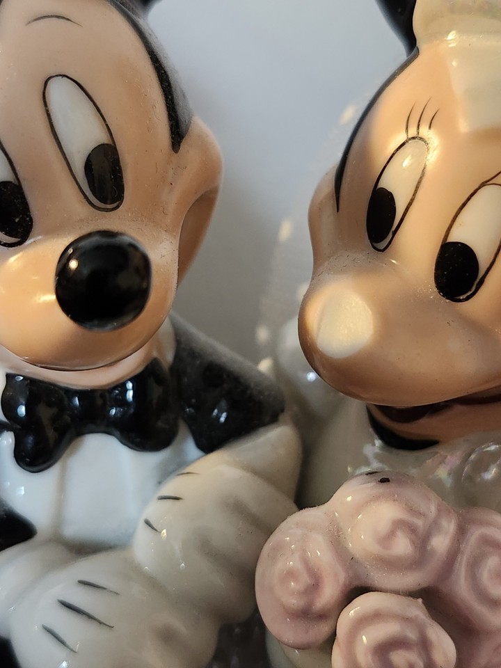 Disney Mickey and Minnie Mouse Bride & Groom Figurine Broken Nose on ...