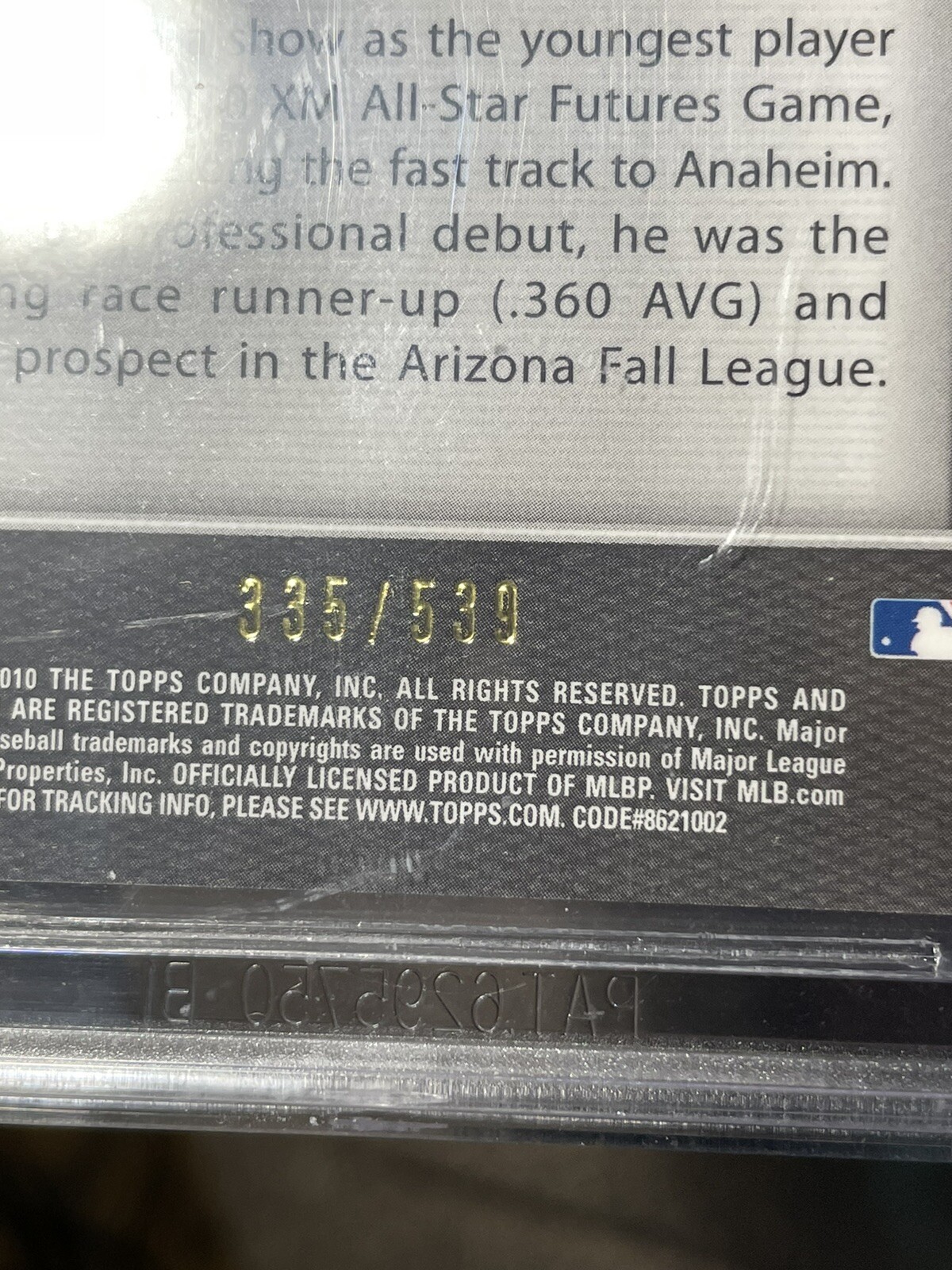 2010 Mike Trout Bowman Platinum Prospects Gold Refractor Thick Stock ...