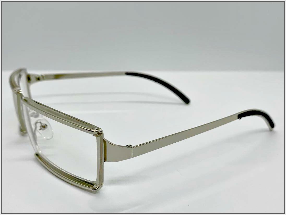 Men Classy Elegant Sophisticated Clear Lens EYE GLASSES Sleek Silver ...
