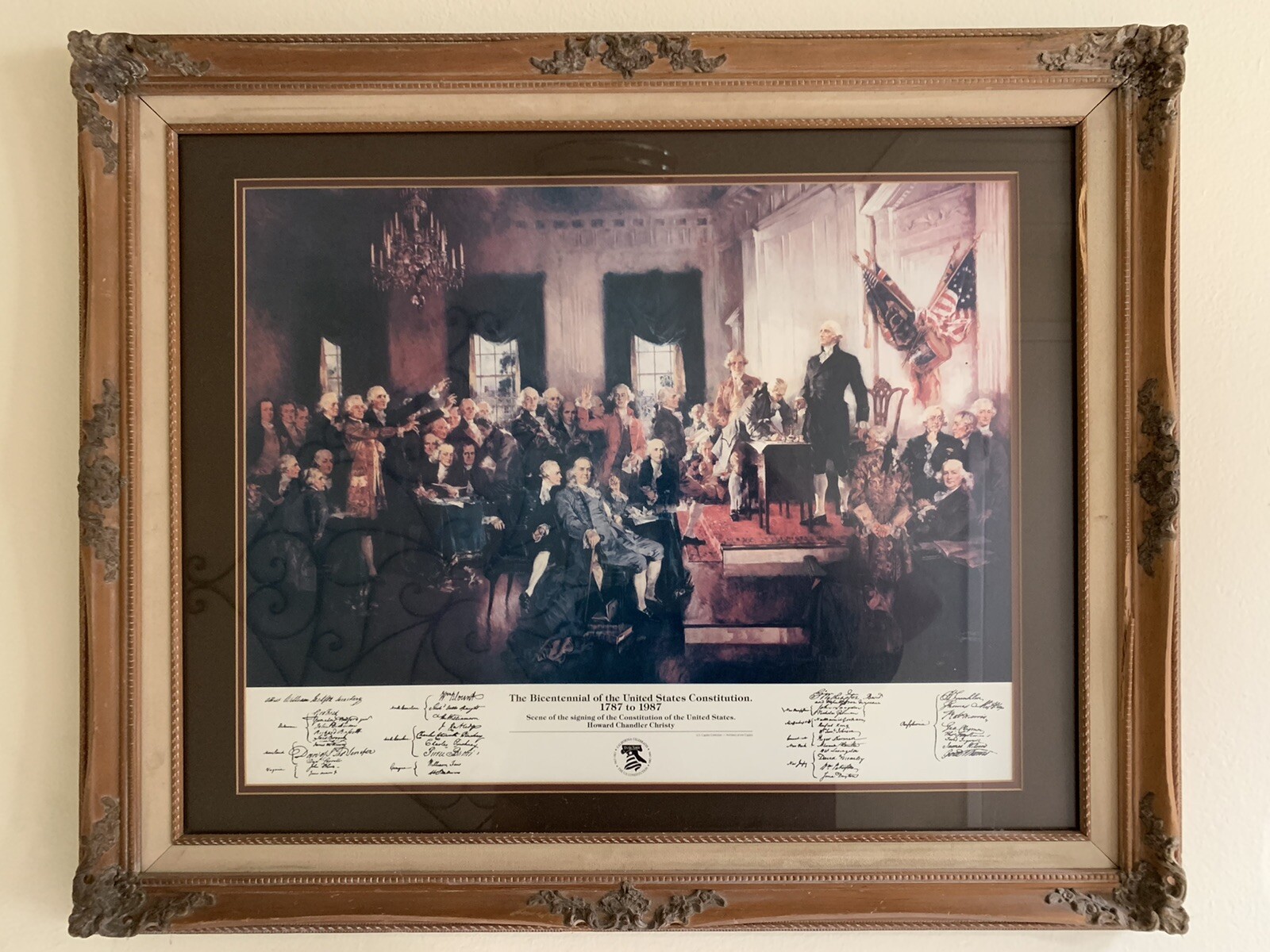 Howard Chandler Christy 1987 Bi Centennial United States Constitution ...