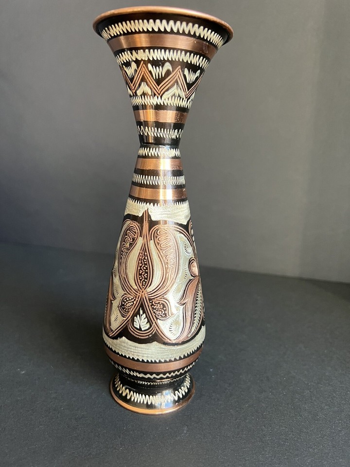 Vintage Turkish Copper Erzincanlilar Vase. Hand Made In Turkey. Etched ...