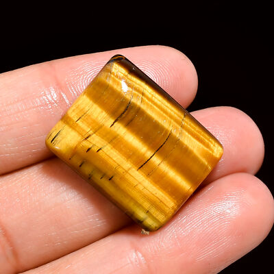 Natural Tiger Eye Rectangle Shape Cabochon Gemstone 25.5 Ct. 23X18X6 mm ...