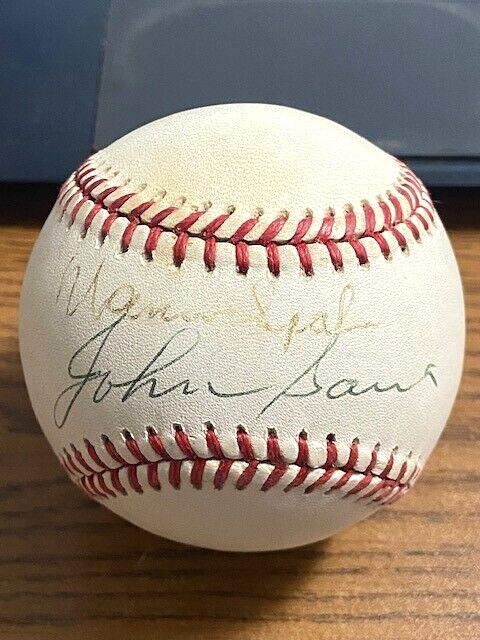 WARREN SPAHN & JOHN SAIN SIGNED AUTOGRAPHED ONL BASEBALL! Braves! Pray ...