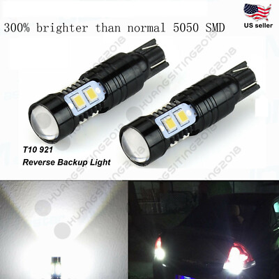 USA 2x 50W 6000K White 921 T10 T15 Back Up Reverse LED Lights Backup ...