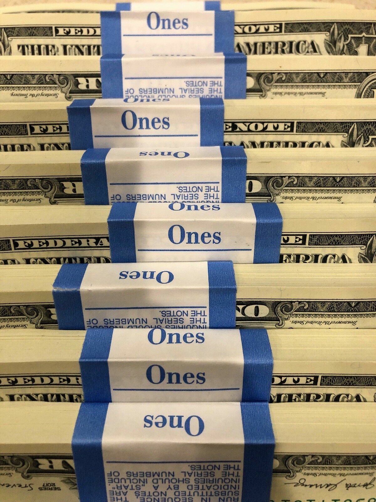 One Stack of ONE DOLLAR 2017 A $1 Notes CU-UNC - BEP PACK out of BRICK ...