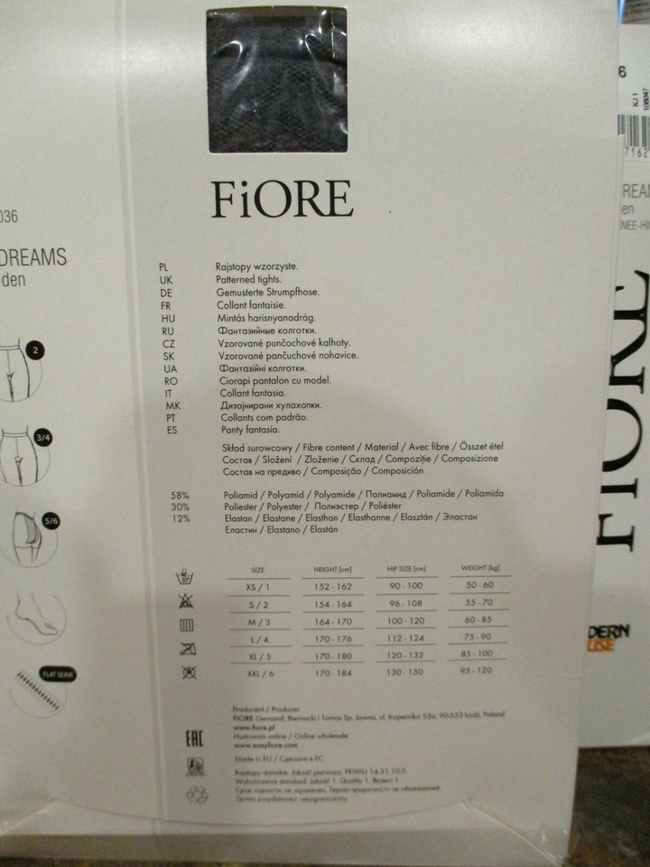 FIORE SUBLIME 30 DEN MOCK GARTER DESIGN TIGHTS PANTYHOSE 3 SIZES BLACK ...