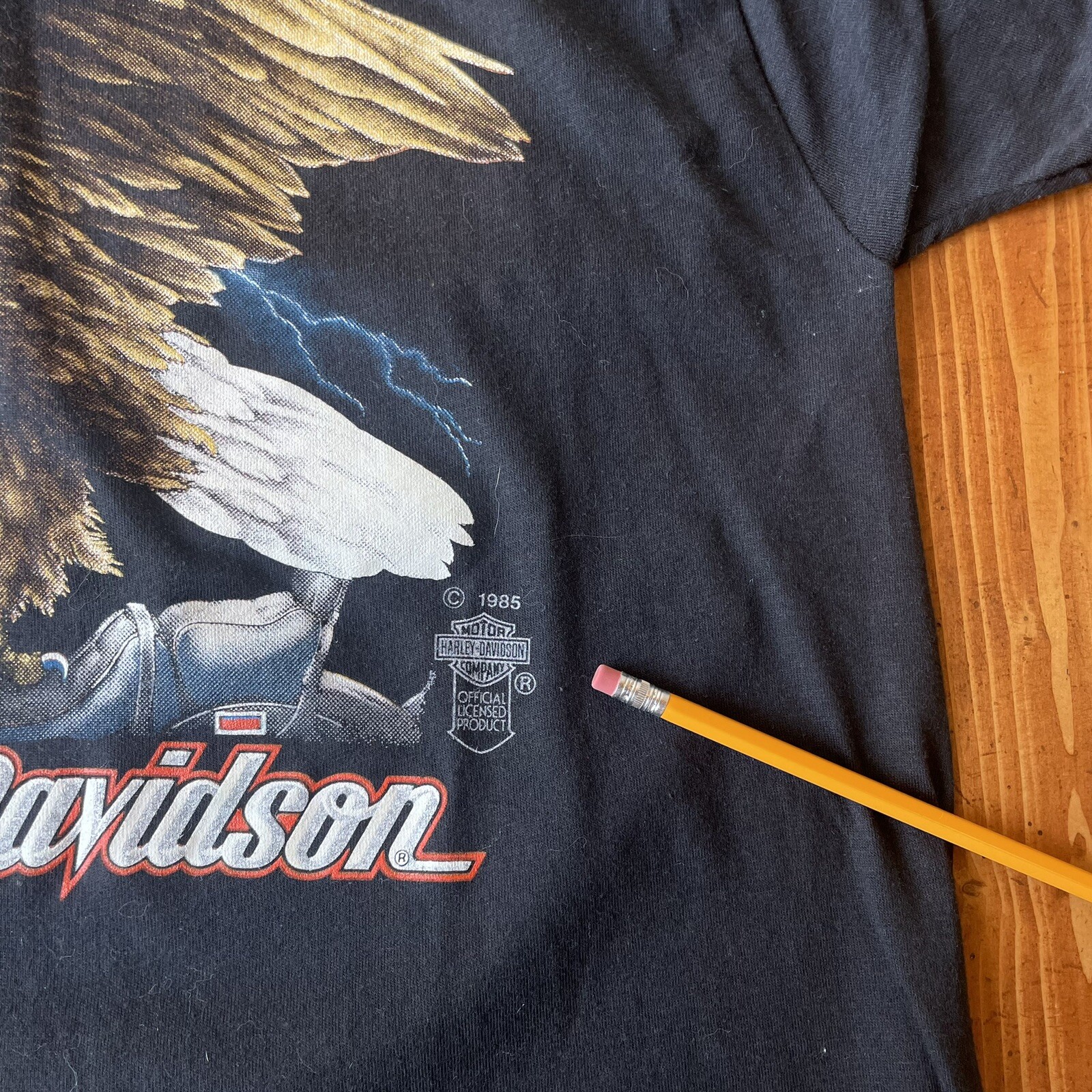 1980s Official Harley Davidson Eagle / lighting Graph… - Gem