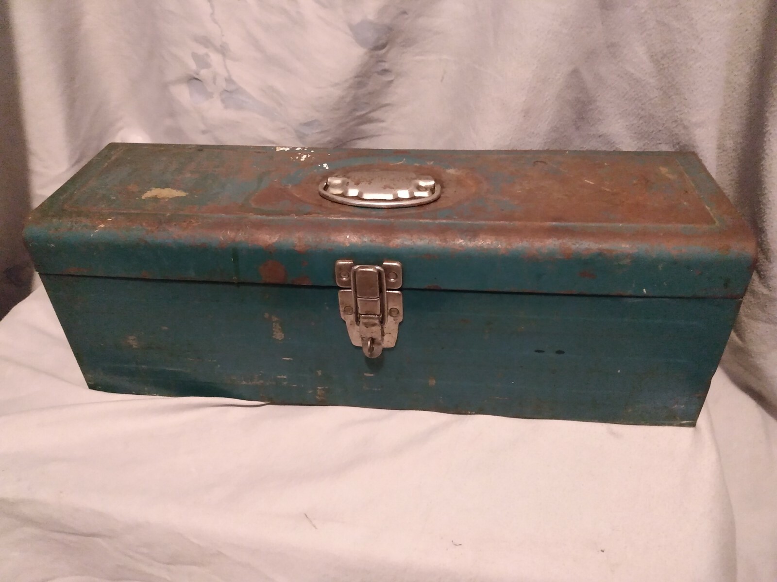 Vintage UNION UTILITY CHEST Blue Metal Tool Box Steel Leroy, NY | eBay