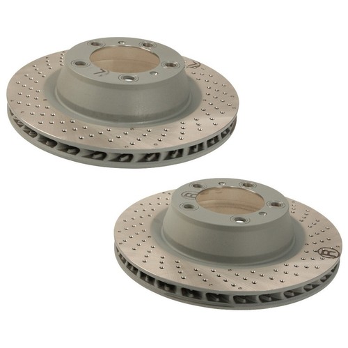 SHW Performance Pair Set 2 Rear 330mm Disc Brake Rotors For Porsche 991 ...