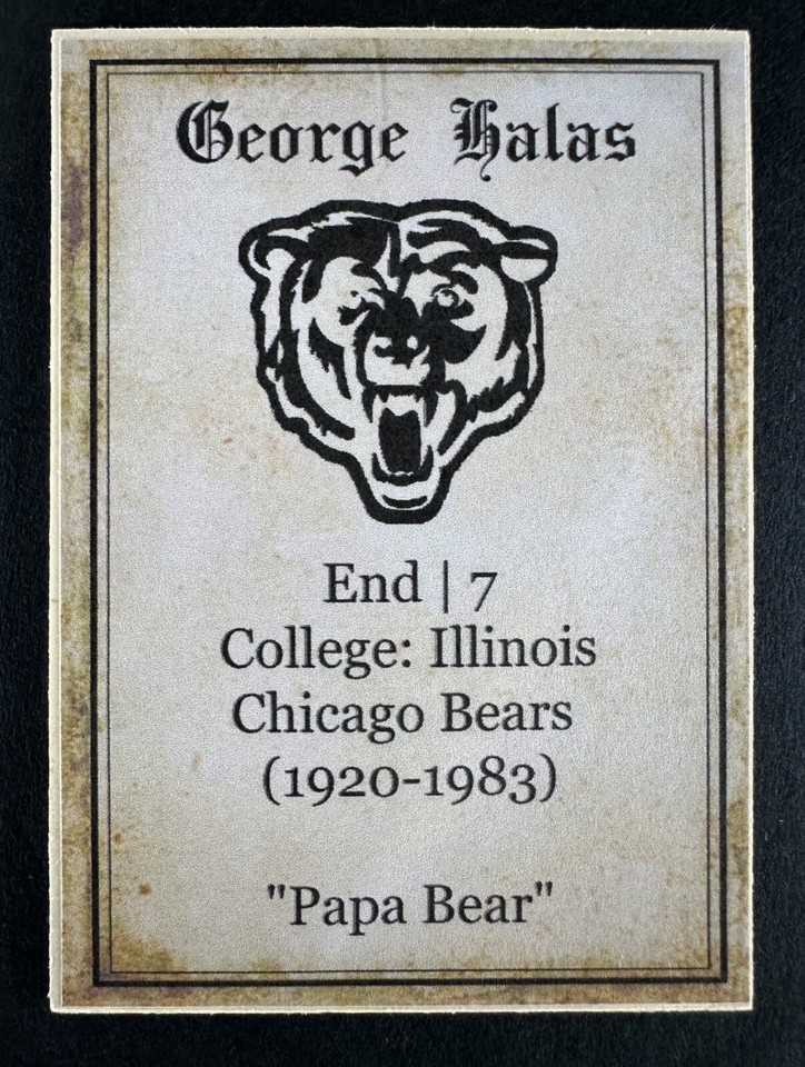 George Halas Cut AUTO Signed Autograph Card - Chicago Bears "Papa Bear ...