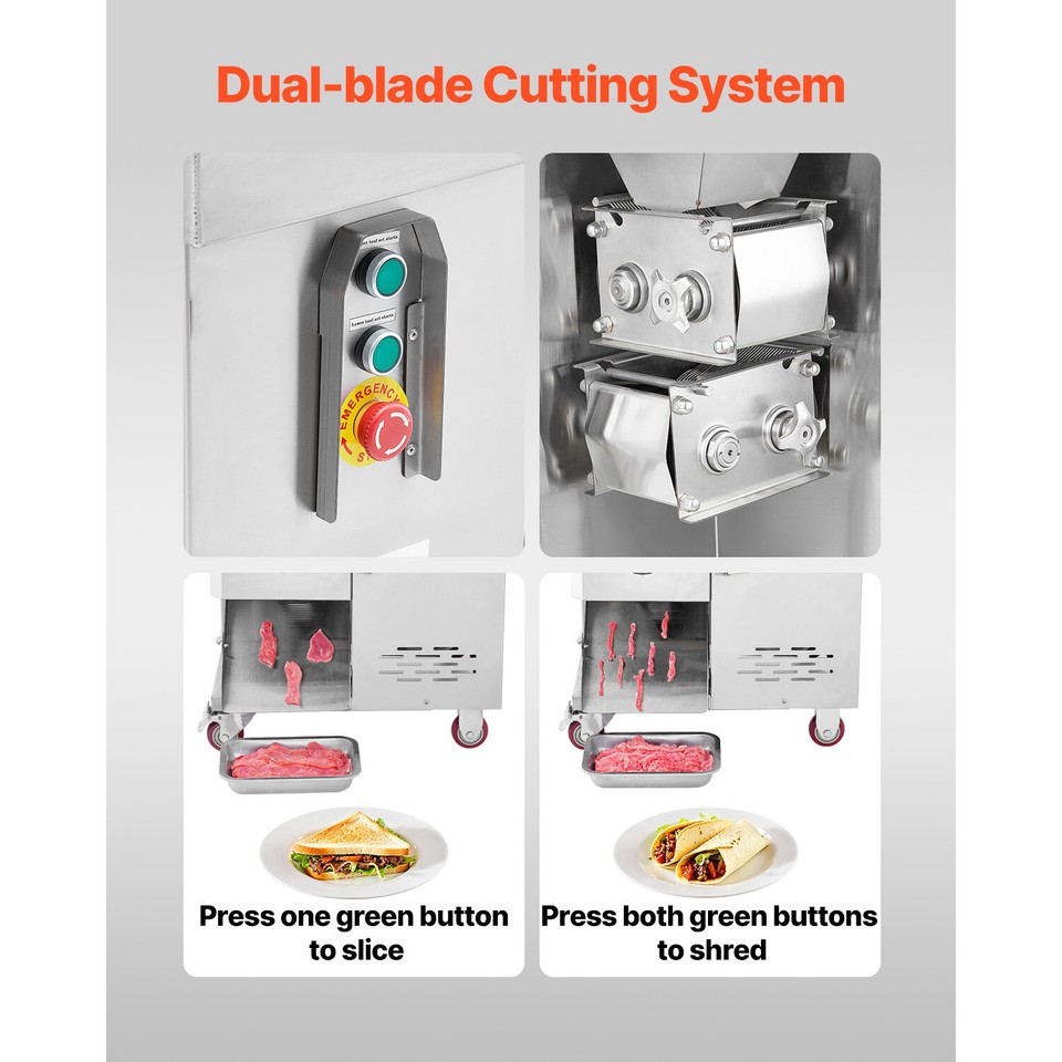 5mm Shredded Meat Cutting Machine 500kg Output Double Blade Meat Cutter ...