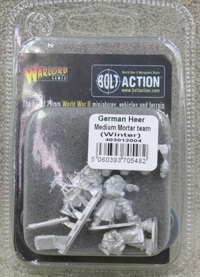 28mm WW2 metal German Heer Medium Mortar Winter Bolt Action Warlord ...