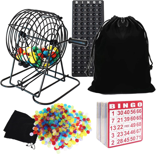Deluxe Bingo Game Set - Includes 8" Metal Rotar Cage with Big Storage ...