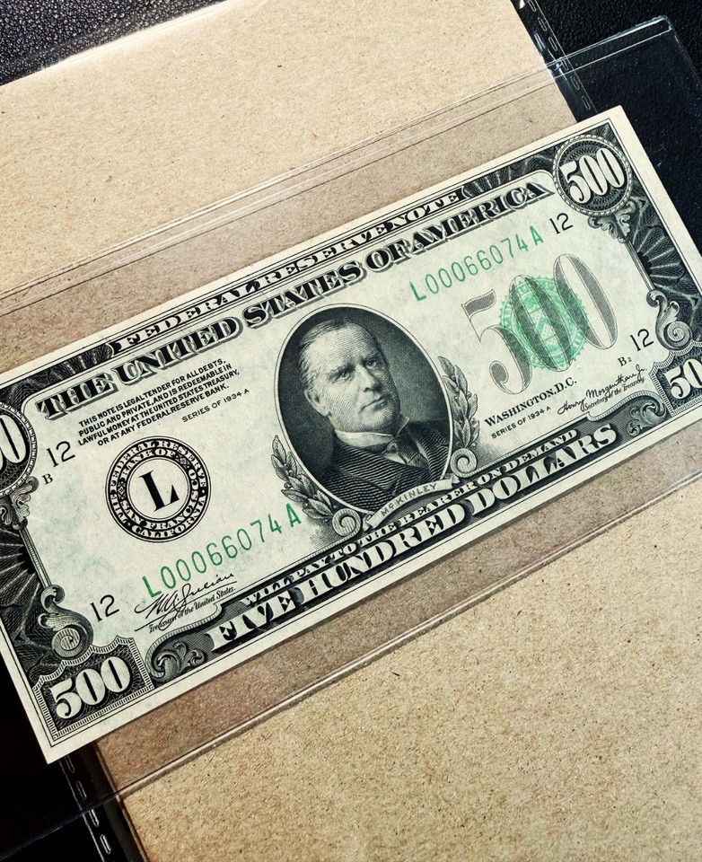 Fr. 2202 1934A $500 Federal Reserve Note SAN FRANCISCO - XF | eBay