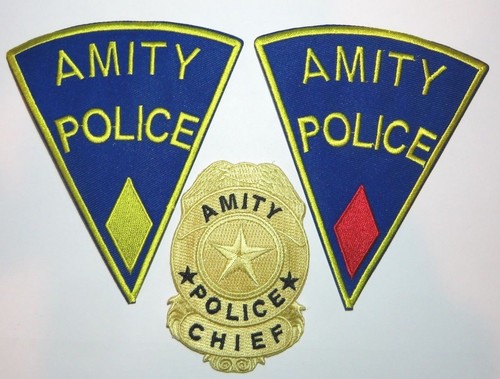 JAWS Movie SHERIFF BRODY Amity Police Set of (3) Embroidered Logo Patch ...