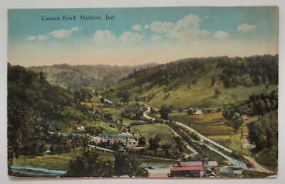 Madison IN Indiana Canaan Road Aerial View Vintage Postcard M4 | eBay