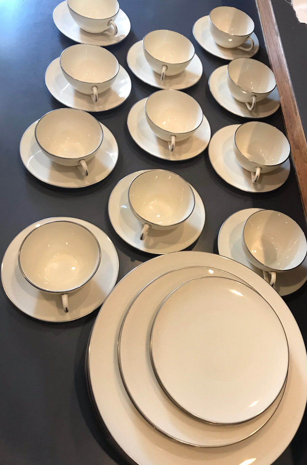Vintage Lenox Olympia Platinum silver rimmed china X-303P-35 pieces USA ...