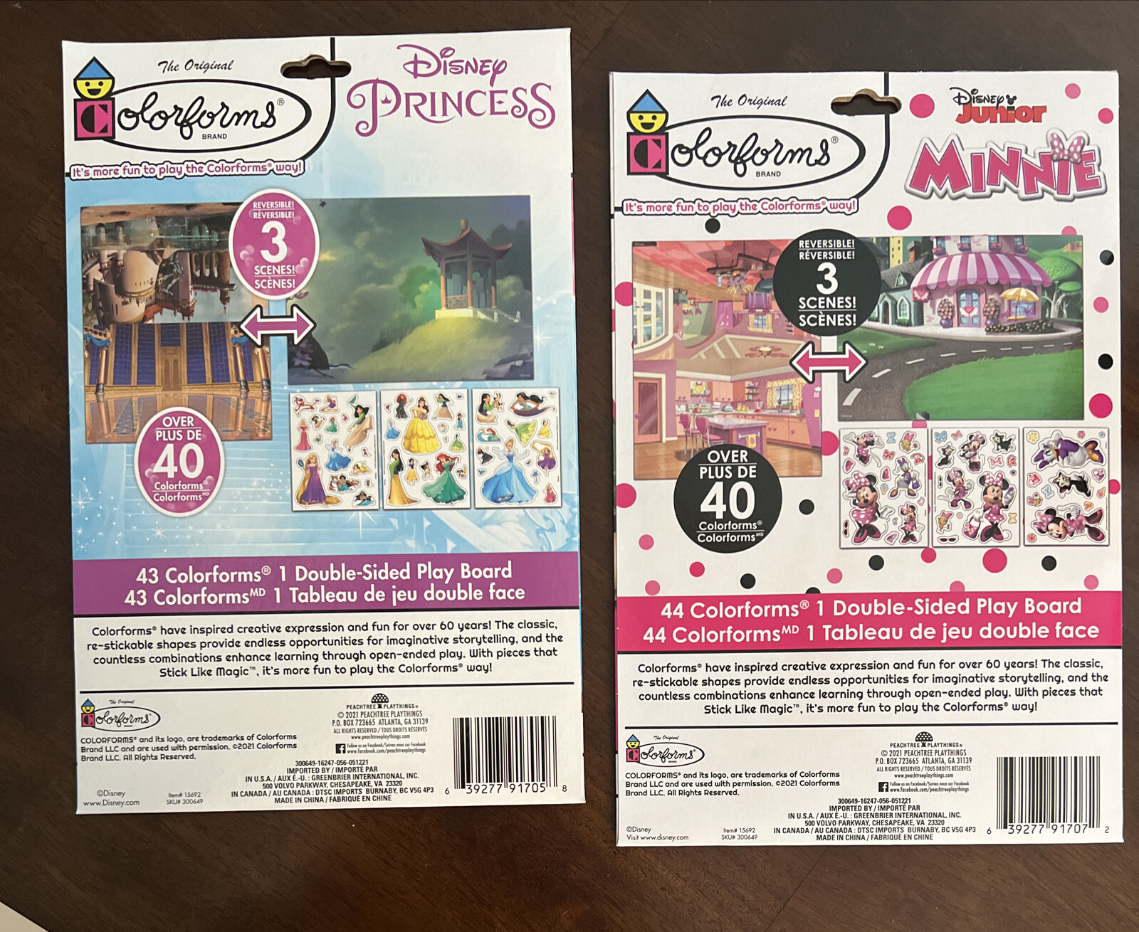 Set of 2 Disney Colorforms - Minnie Mouse and Disney Princess Factory ...