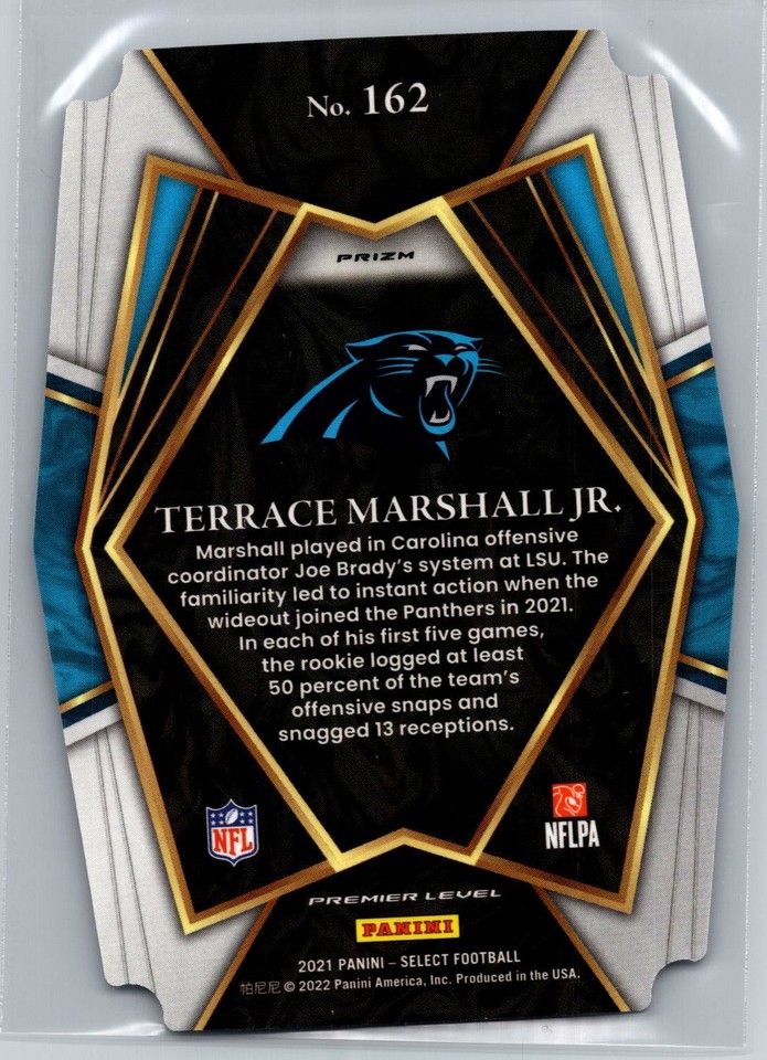 2021 Panini Select Die Cut RC Terrace Marshall Jr. #162 Panthers Rookie ...