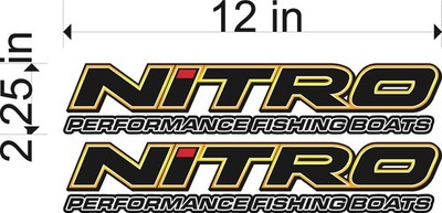 NITRO Boats Logo / PAIR / 12" Vinyl Vehicle Trailer Graphic Sticker ...