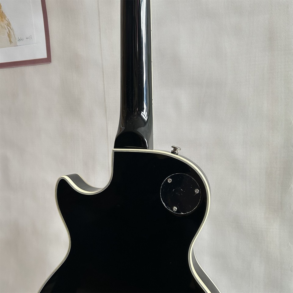 Custom LP Solid Body Electric Guitar Shiny Black Body Chrome Hardware 6 ...