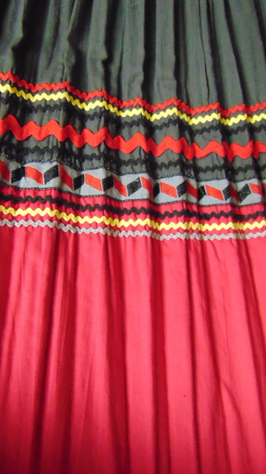 Vtg Seminole Native American Indian Fiesta Ric Rac Ribbon Pleated Patio ...