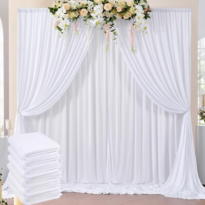 White Photography Backdrop Curtain Drapes 30x10 Thick Fabric Background ...