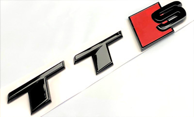 BLACK TTS REPLACEMENT FOR AUDI REAR TRUNK EMBLEM BADGE NAMEPLATE DECAL ...