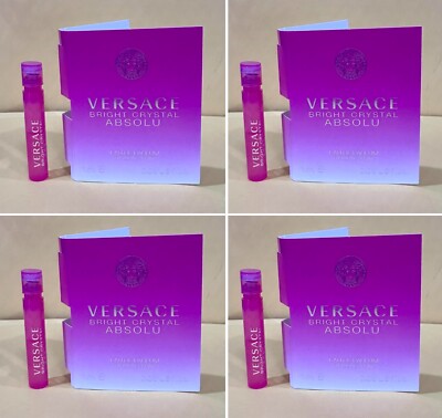 4 Vials Samples VERSACE BRIGHT CRYSTAL ABSOLU Women 0.03 oz Eau de ...