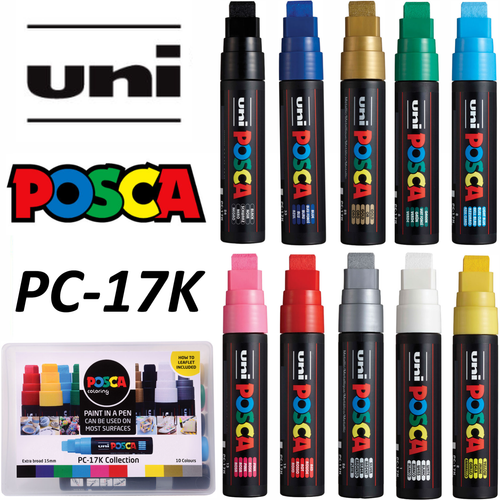 Uni Posca PC-17K Colour Paint Marker Art Pens Extra Broad 15mm Multi ...