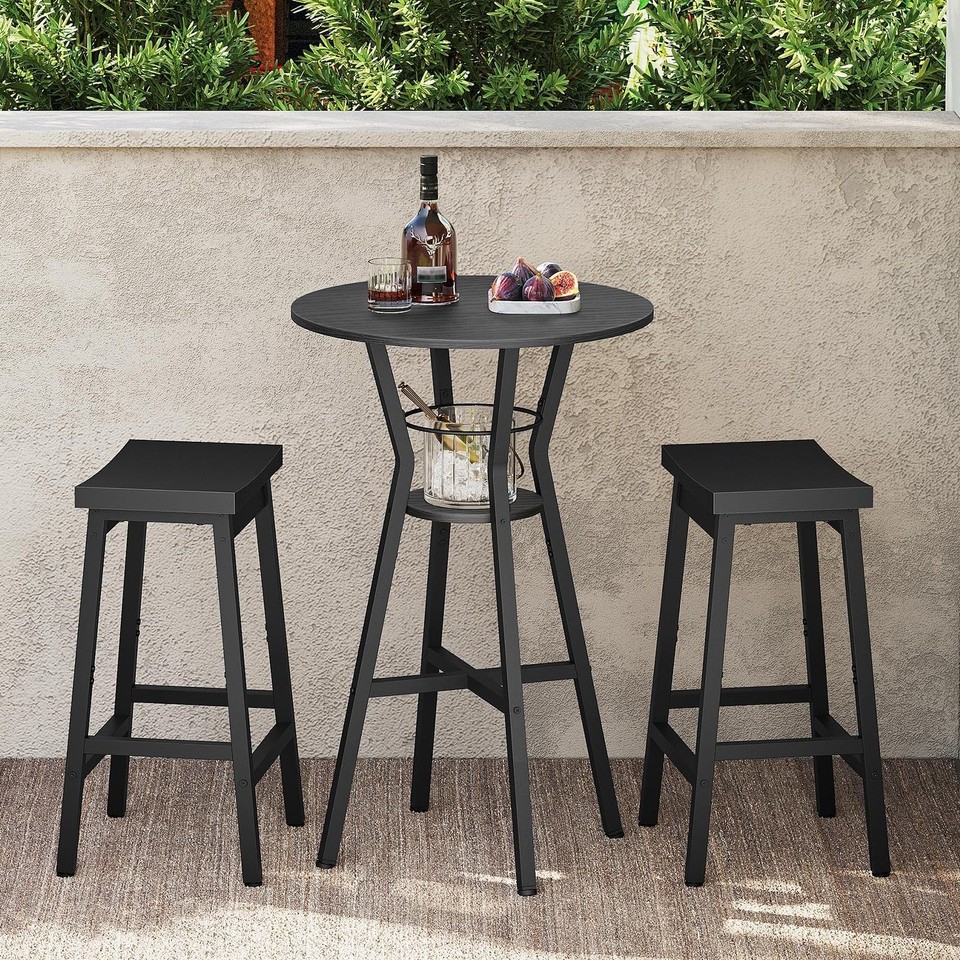 Bar Table, 2-Tier Round High Top Table, Pub Table, Home Bar Counter ...