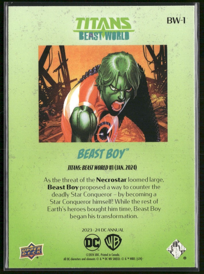 2023-24 Upper Deck DC Annual #BW-1 Beast Boy Beast World | eBay