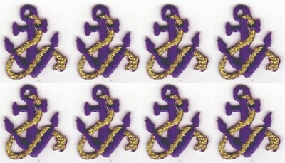 Purple Anchor Patch Small Embroidered Cut out Iron on Sew on Lot of 8 ...