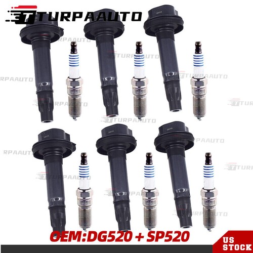 6Set Motorcraft Ignition Coil DG520 & Spark Plug SP520 For Ford 10-14 3 ...