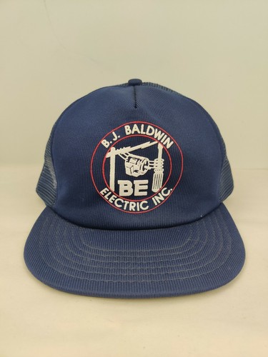 Vintage USA MADE Baldwin Electric Puffy Print Trucker Hat Snapback Cap ...