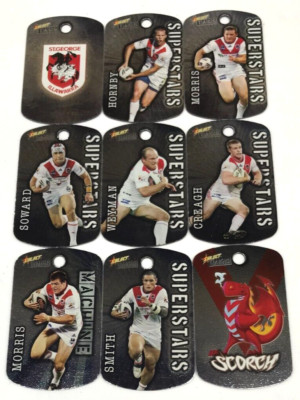 2010 SELECT NRL STARS COLLECTABLE TAGS FULL BASE TEAM SET ST GEORGE ...