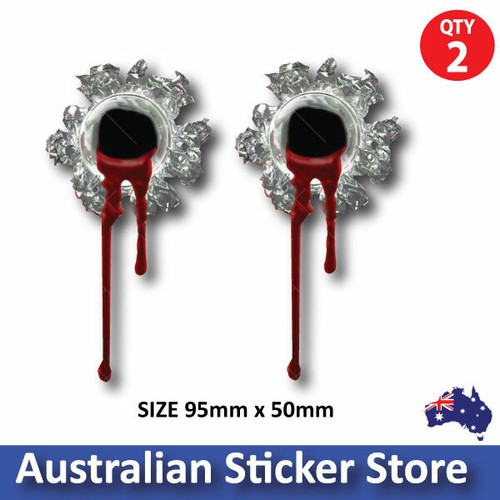 Bullet hole with blood stickers RAPID FIRE QTY2 | eBay