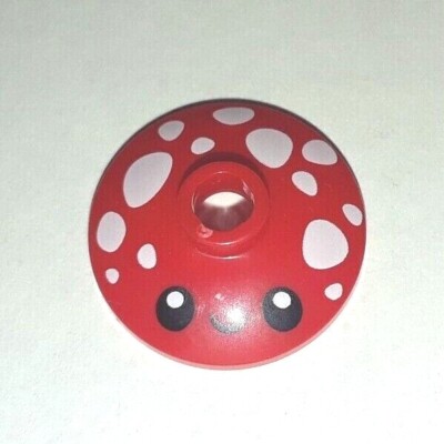 Lego New Red Mushroom Face Decorated Dish Only 2x2 Series 22 Forest Elf ...
