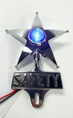 Safety Star License Plate Topper, Dual Function Blue LED, Vintage Car ...