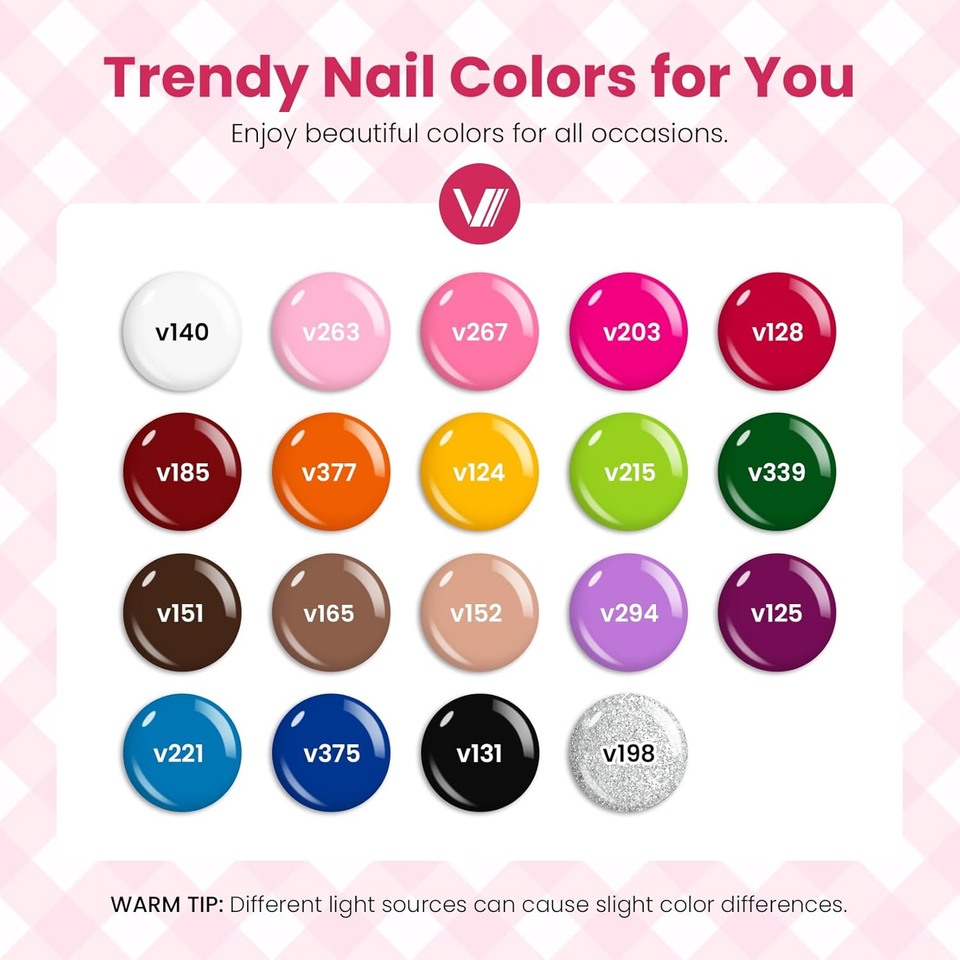 24 Pcs Gel Nail Polish Set -Trendy Colors Gel Polish with Base Coat & 4 ...
