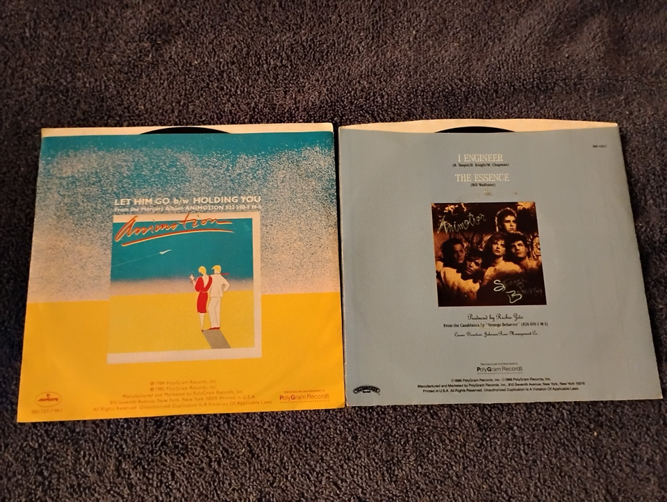 Animotion 7" Singles 45's Lot of 2 / Let Him Go / I Engineer | eBay