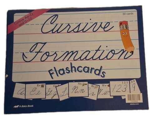 Abeka Cursive Formation Flashcards A-Z And 0-10 Homeschool | eBay