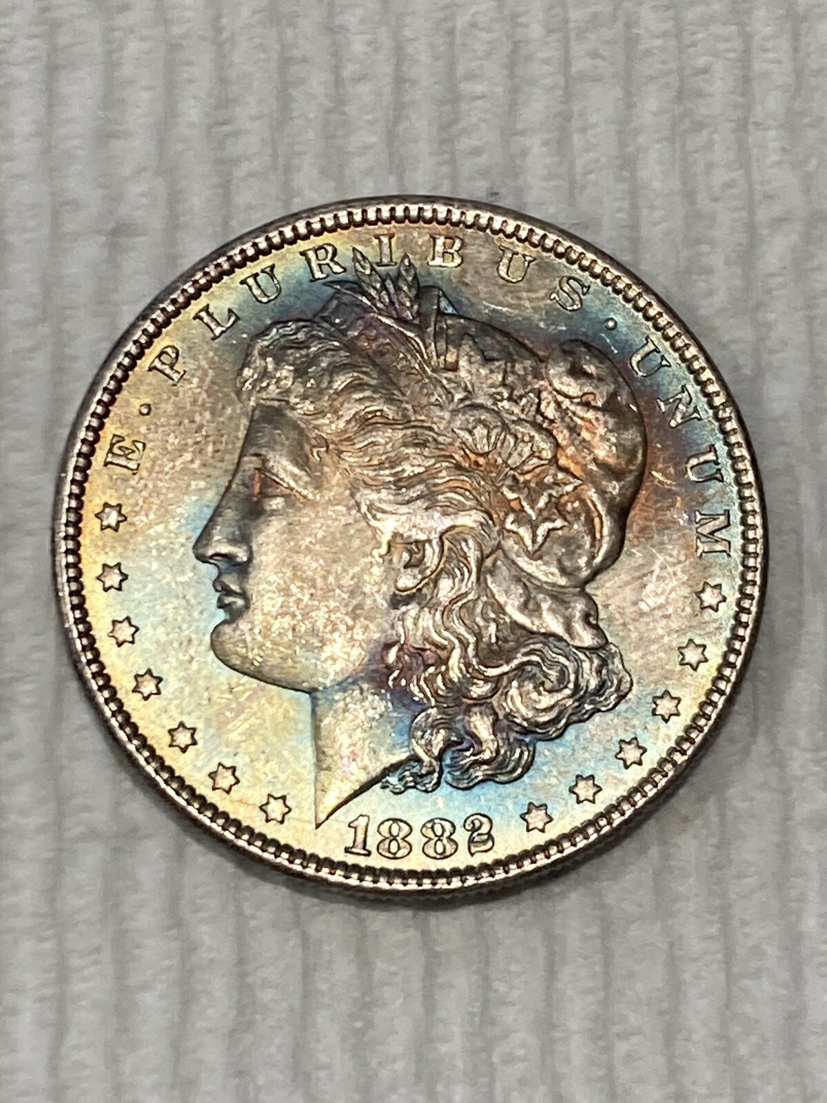 Rainbow Toned 1882-P $1 Morgan Silver Dollar Coin Toner 1882 P | eBay