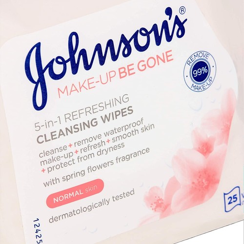 Johnson's Refreshing Wipes Face Care Makeup Be Gone - 25 wipes x 6 ...