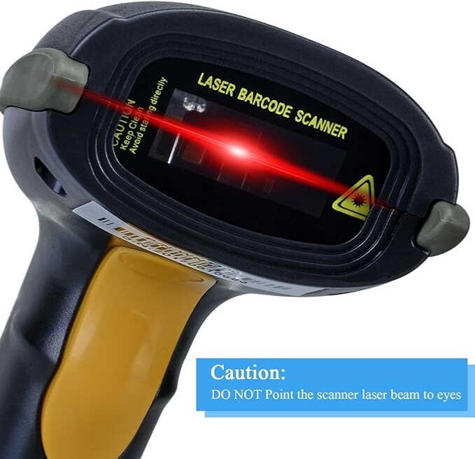 USB Laser Barcode Scanner Wired Handheld Bar Code Scanner Reader Black ...