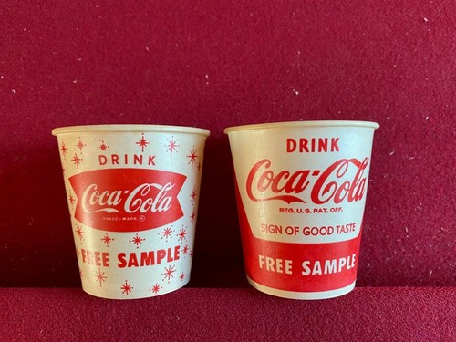 1960's, Coca-Cola, (FREE SAMPLE),"Un-Used" Paper Cups - 2 (Scarce ...