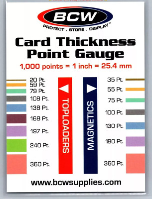 BCW CARD THICKNESS POINT GAUGE (Tool For Trading Cards) FULL COLOR ...