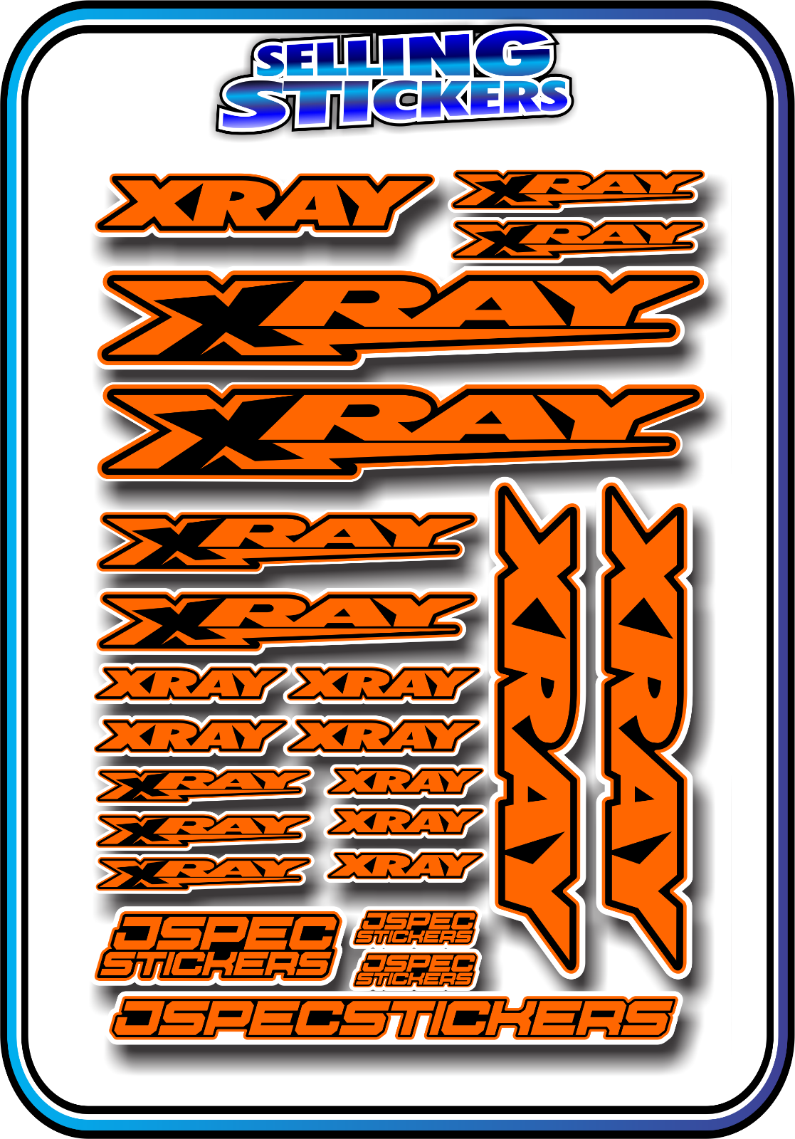 XRAY RC CAR BUGGY STICKER 1/10 1/8 NT1 T4 XB8 RX8 NITRO DRIFT ELECTRIC ...